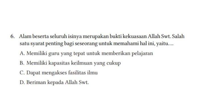 KUNCI JAWABAN PAI Kelas 7, Alam Beserta Seluruh Isinya Merupakan Bukti ...