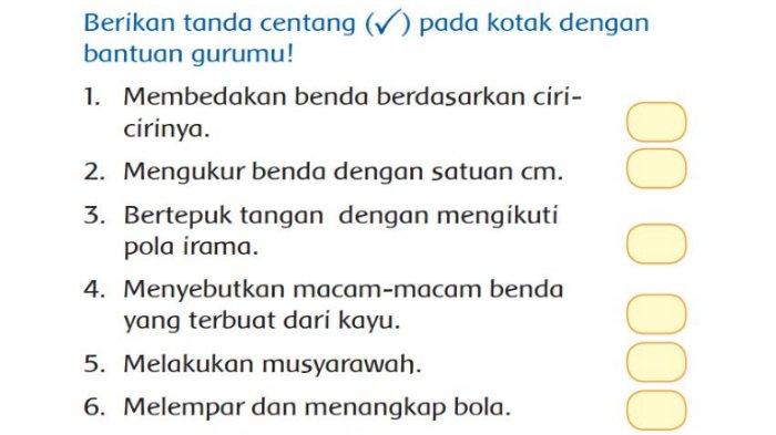 KUNCI JAWABAN Tema 3 Kelas 3 SD Halaman 57, Berikan Tanda Centang pada ...