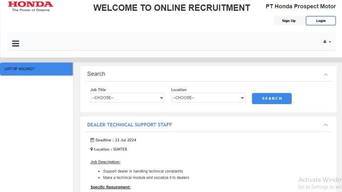 Dibuka Loker PT Honda Prospect Motor Periode Juli 2024, Simak Posisi ...