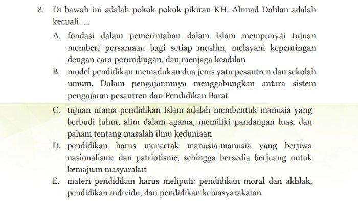 KUNCI JAWABAN PAI Kelas 11 Kurikulum Merdeka . . Pokok-pokok Pikiran KH ...