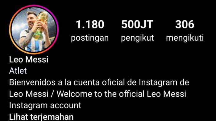 Lionel Messi Genap Miliki 500 Juta Followers Instagram Jadi Yang