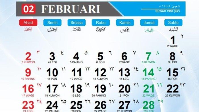 Kalender Februari 2025: Cek Tanggal Merah, Hari Besar, hingga Peluang Cuti, Ada Hari Libur ...