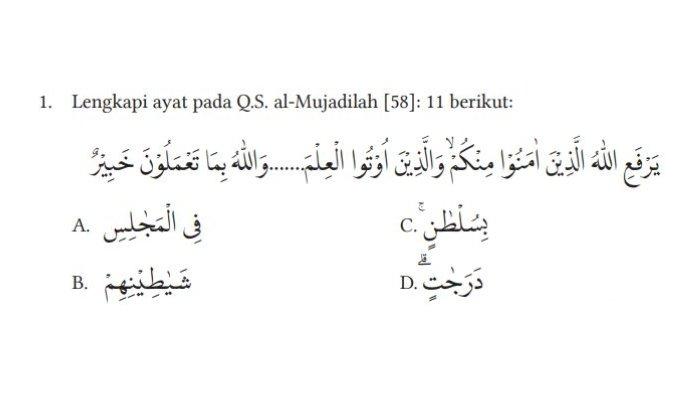 KUNCI JAWABAN PAI Kelas 9 Kurikulum Merdeka Halaman 22, Lengkapi Ayat pada QS Al-Mujadilah ...