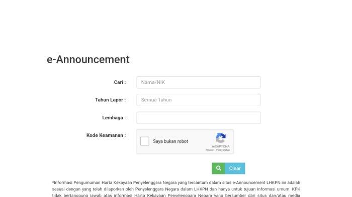 Cara Cek Harta Kekayaan Pejabat Melalui LHKPN KPK, Kunjungi elhkpn.kpk ...