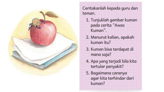 Kunci Jawaban Bahasa Indonesia Aku Bisa Kelas 1, Tunjuklah Gambar Kuman pada Cerita Awas Kuman ...