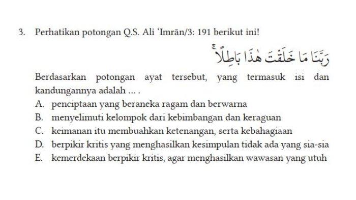KUNCI JAWABAN PAI Kelas 11 Halaman 28 Kurikulum Merdeka, Isi Kandungan Potongan QS Ali Imran/3: ...