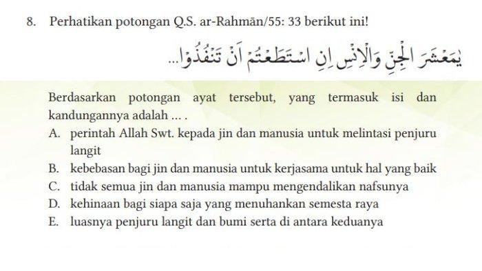 KUNCI JAWABAN PAI Kelas 11 Halaman 29 - 30, Perhatikan Potongan QS Ar-Rahman/55: 33 Berikut Ini ...