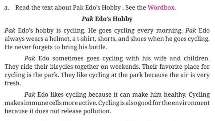 Kunci Jawaban Bahasa Inggris Kelas 7 Halaman 39, What Day Do Pak Edo ...