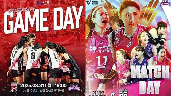 LIVE Sore Ini, Akses Link Streaming Red Sparks vs Pink Spiders Final Voli Putri Korea 2025 Leg 2 ...