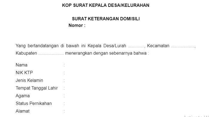 Link Download Contoh Format Surat Keterangan Domisili PPPK Kementerian ...