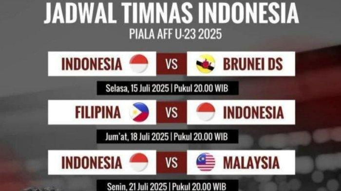 Jadwal Lengkap Timnas Indonesia U23 di Piala AFF U23 2025, Laga Perdana Lawan Brunei Darussalam ...