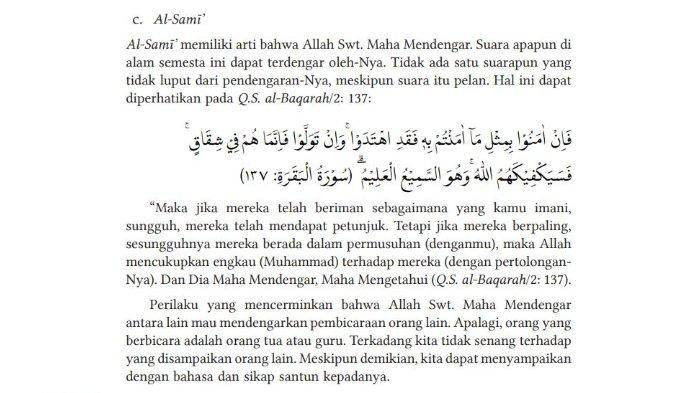 KUNCI JAWABAN PAI Kelas 7 Kurikulum Merdeka, Tuliskan 3 Contoh Perilaku Meneladan Sifat Al-Sami ...