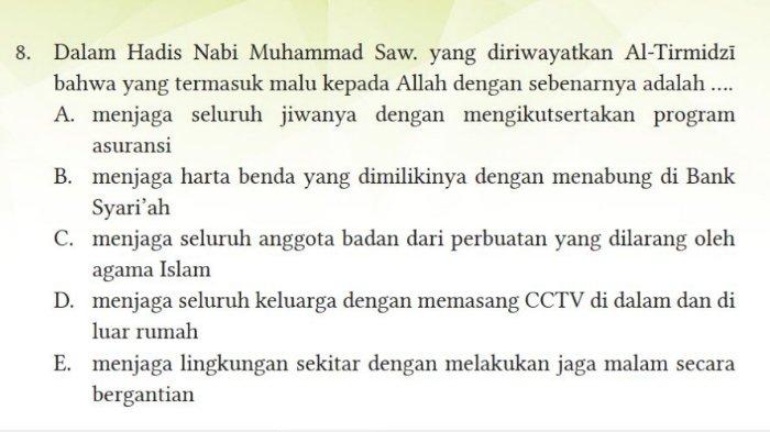 KUNCI JAWABAN PAI Kelas 11 Kurikulum Merdeka Bahwa yang Termasuk Malu ...