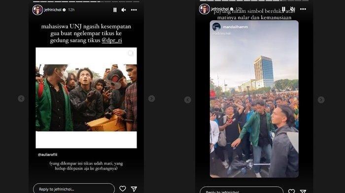 Ikut Demo Mahasiswa Tolak UU Cipta Kerja, Jefri Nichol Lempar Tikus Mati ke Gedung DPR ...