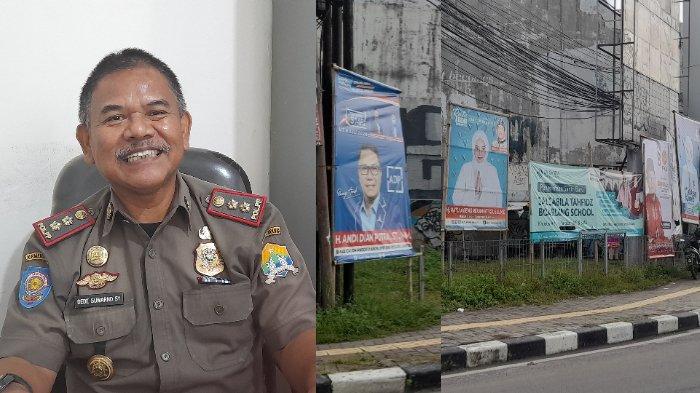 Satpol PP Bakal Tertibkan Baliho Bacaleg yang Berjajar di Jalanan Kota Serang - Tribunbanten.com