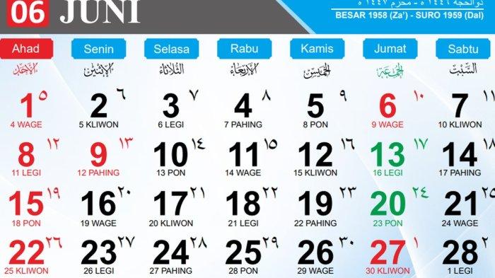 Kalender Jawa Juni 2025 Lengkap Weton dan Hijriyah, Disertai Tradisi Garebeg Besar dan Malam 1 ...