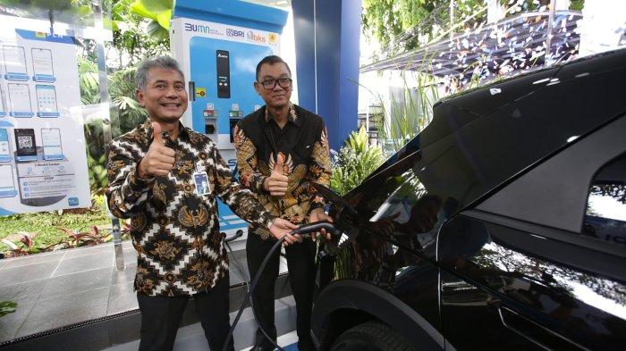 PLN dan BRI Resmikan SPKLU di Jakarta, Dukung Ekosistem Kendaraan Listrik - Tribunbanten.com