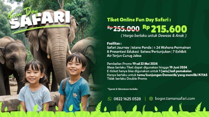Promo Fun Day Taman Safari Bogor, Bayar Rp 215.000 Bisa Menikmati Beragam Wahana & Permainan ...