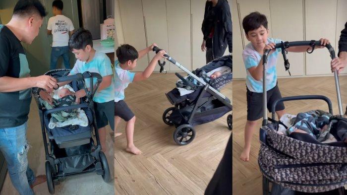 Rafathar Dorong Stroller yang Dinaiki Rayyanza Sambil Lari, Raffi Auto ...