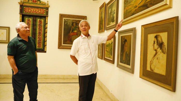 Ganjar Merinding saat Lihat Lukisan Asli Bung Karno di Museum Pribadi ...