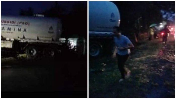 Truk Pertamina Tabrak Warung dan Bengkel Motor di Wangon Banyumas, Hindari Motor Mengerem ...