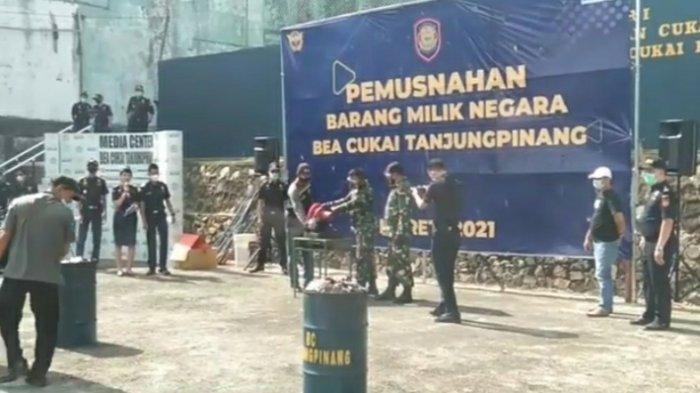 BC Tanjungpinang Musnahkan BMN Senilai Rp 3,5 Miliar - Tribunbatam.id