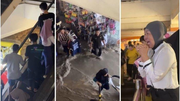 Banjir Terjang Mega Bekasi Hypermall, Pengunjung Panik dan Berlarian ...