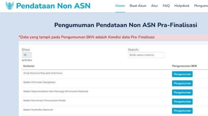 Cara Cek Pendataan Non ASN di pengumuman-nonasn.bkn.go.id - Tribunbatam.id