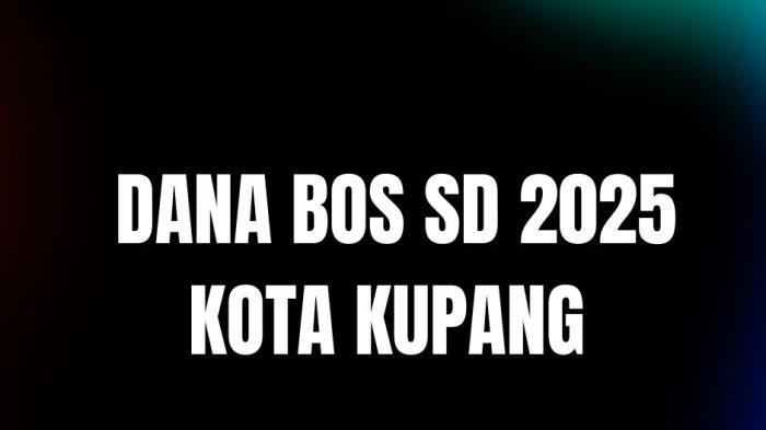 Besaran Dana BOS per Siswa 2025 Kota Kupang untuk SD, SLB, SMP, SMA ...