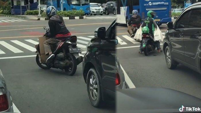 Viral Kelakuan Unik Pemotor di Lampu Merah, Berhenti tapi Menolak Kakinya Injak Aspal ...