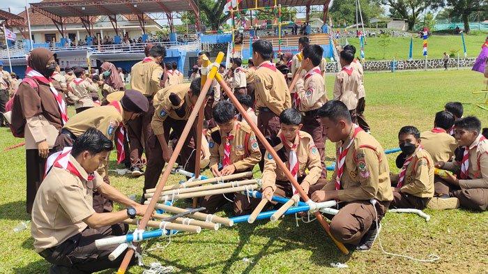 Peringatan Hari Pramuka ke 61 di Lingga, Pelajar Adu Kreativitas Buat ...
