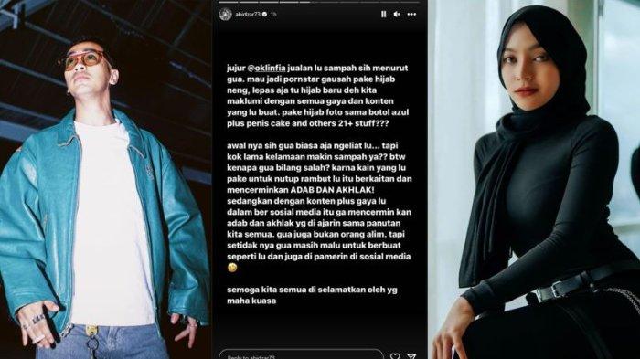 Abidzar Murka Minta Oklin Fia Lepas Hijab imbas Foto Tak Senonoh - Tribunbatam.id