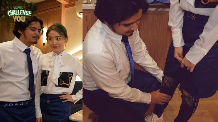 Aliando Syarief Pijat Kaki Natasha Wilona saat Coba Jadi Pelayan Restoran - Tribunbatam.id