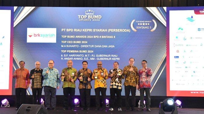 BRK Syariah Raih TOP BUMD stars 5 Pada Ajang TOP BUMD Awards 2024. - Tribunbatam.id