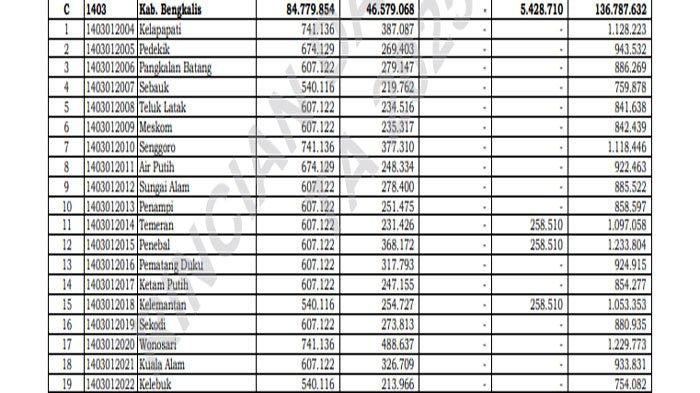 Daftar Dana Desa 2025 Terbanyak di Bengkalis Riau Terima Lebih Rp 1 Miliar - Tribunbatam.id