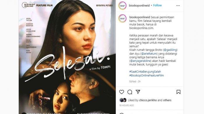 Film Selesai yang Dibintangi Anya Geraldine dan Gading Marten Tayang Kembali - Tribunbatam.id