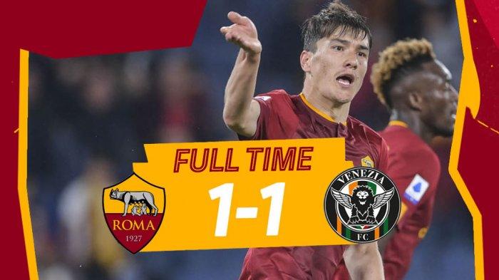 Hasil AS Roma vs Venezia, Gol David Okereke Dibalas Gol Eldor Shomurodov, AS Roma Imbang ...