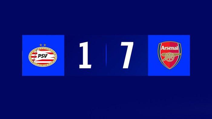 Hasil PSV vs Arsenal, Tanpa Ampun, Arsenal Cetak 7 Gol di Markas PSV Eindhoven di Belanda ...