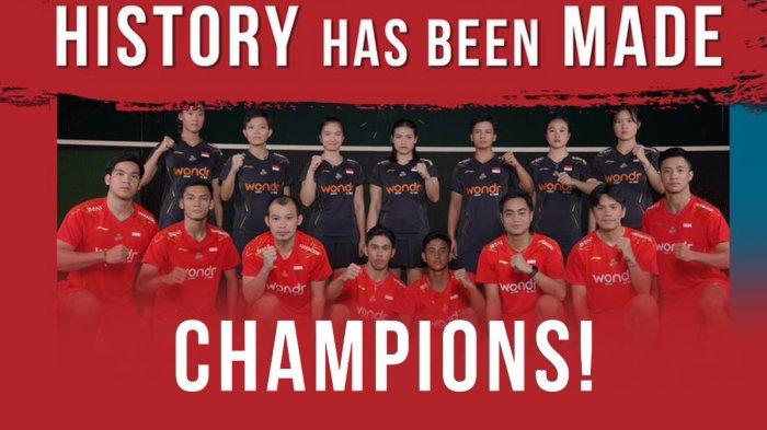 Fikri/Daniel Menang, Indonesia Juara Kejuaraan Beregu Campuran Asia 2025 - Tribunbatam.id