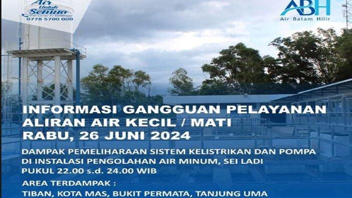 BREAKING NEWS - Mati Air di Batam Hari Ini Sasar Tiban Hingga Tanjung ...