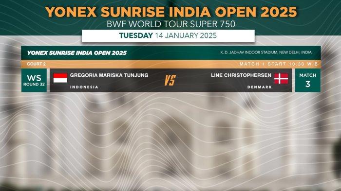 Jadwal India Open 2025 Hari Ini Gregoria Mariska Tunjung vs Line Christophersen - Tribunbatam.id