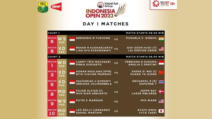 Live Streaming Indonesia Open 2023 Hari Ini Gregoria, Fajar/Rian, Leo/Daniel Main - Tribunbatam.id