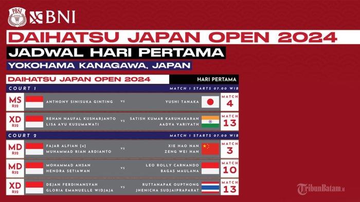 Jadwal Japan Open 2024 Selasa 20 Agustus, Ginting vs Yushi Tanaka, Leo/Bagas Debut - Halaman 1 ...
