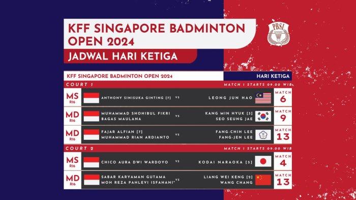 Live Streaming Singapore Open 2024 Hari Ini, Ginting vs Leong Jun Hao, Apriyani/Siti Fadia ...