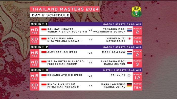 Live Streaming Thailand Masters 2024 11 Wakil Indonesia Main Hari Ini, Rahmat/Yeremia Debut ...