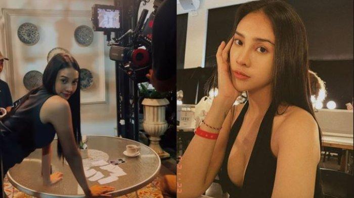 Pesona Anya Geraldine Tampil Seksi Kenakan Outfit Serba Hitam Di Lokasi Syuting - Tribunbatam.id
