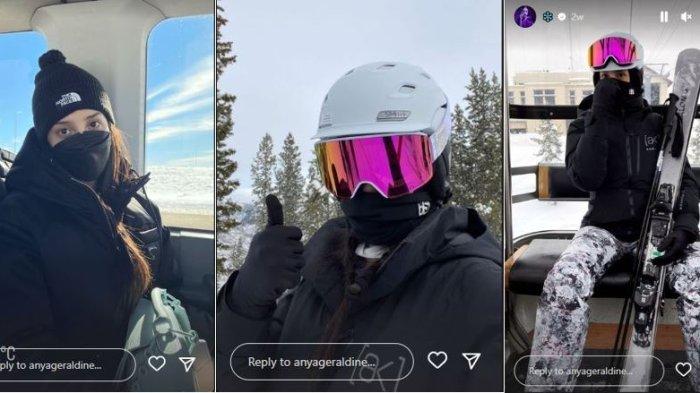 4 Potret Anya Geraldine Pakai Outfit Hitam Nikmati Musim Dingin di ...