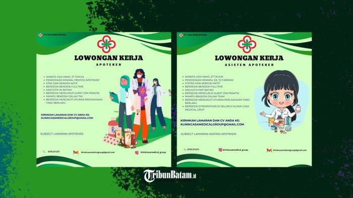 Lowongan Kerja Batam - Casa Medical Utama Buka Lowongan Apoteker, Usia ...