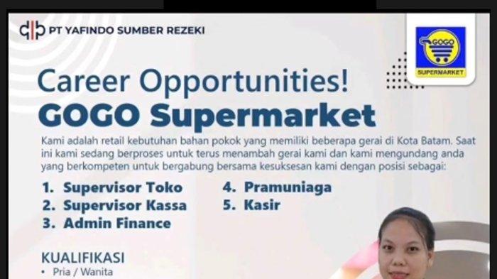 Lowongan Kerja Batam - GOGO Supermarket Buka Loker untuk 5 Posisi, Usia ...