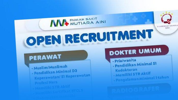Lowongan Kerja Batam - RS Mutiara Aini Buka Loker Perawat, Dokter Umum ...